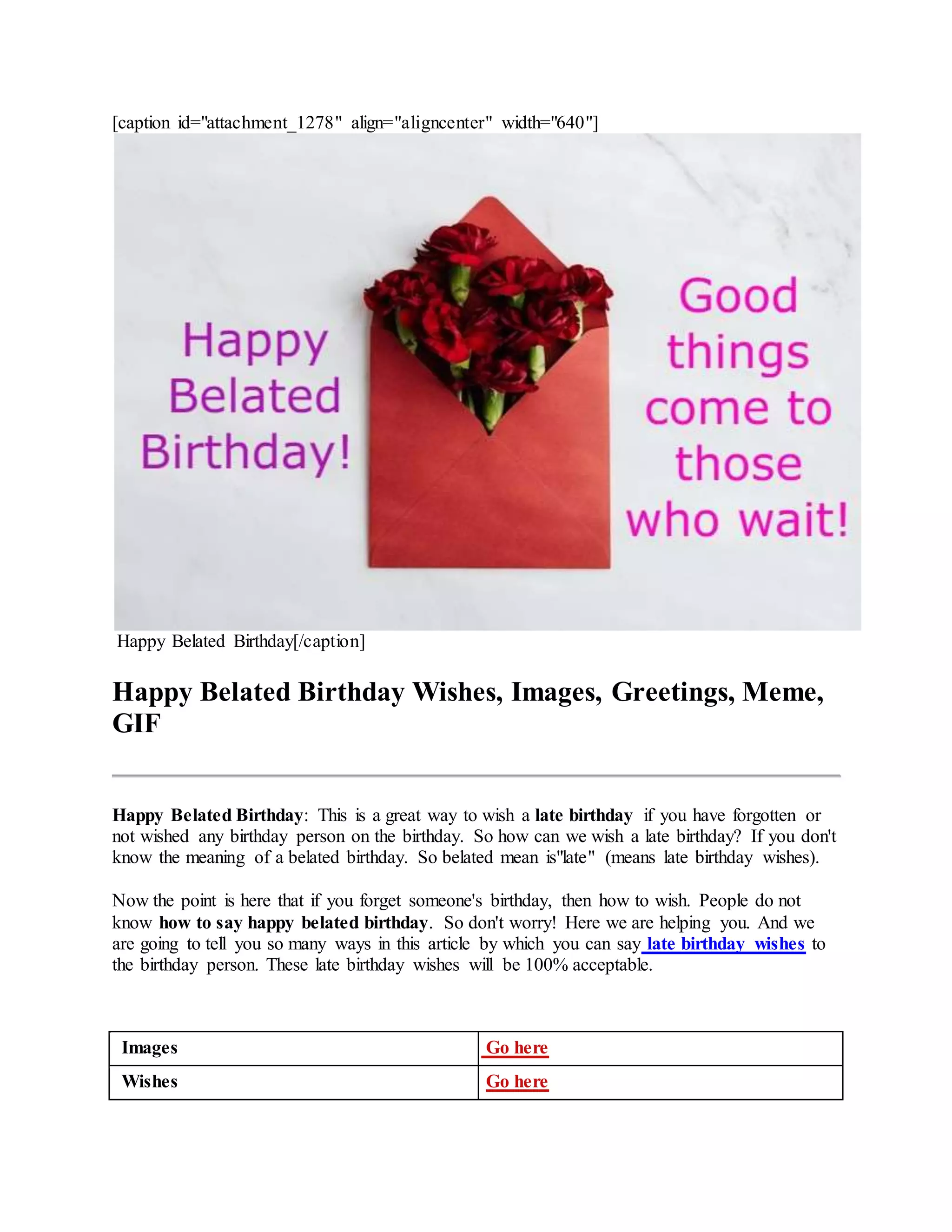 300+ Happy belated birthday wishes, images, gif, meme 2021 | DOCX