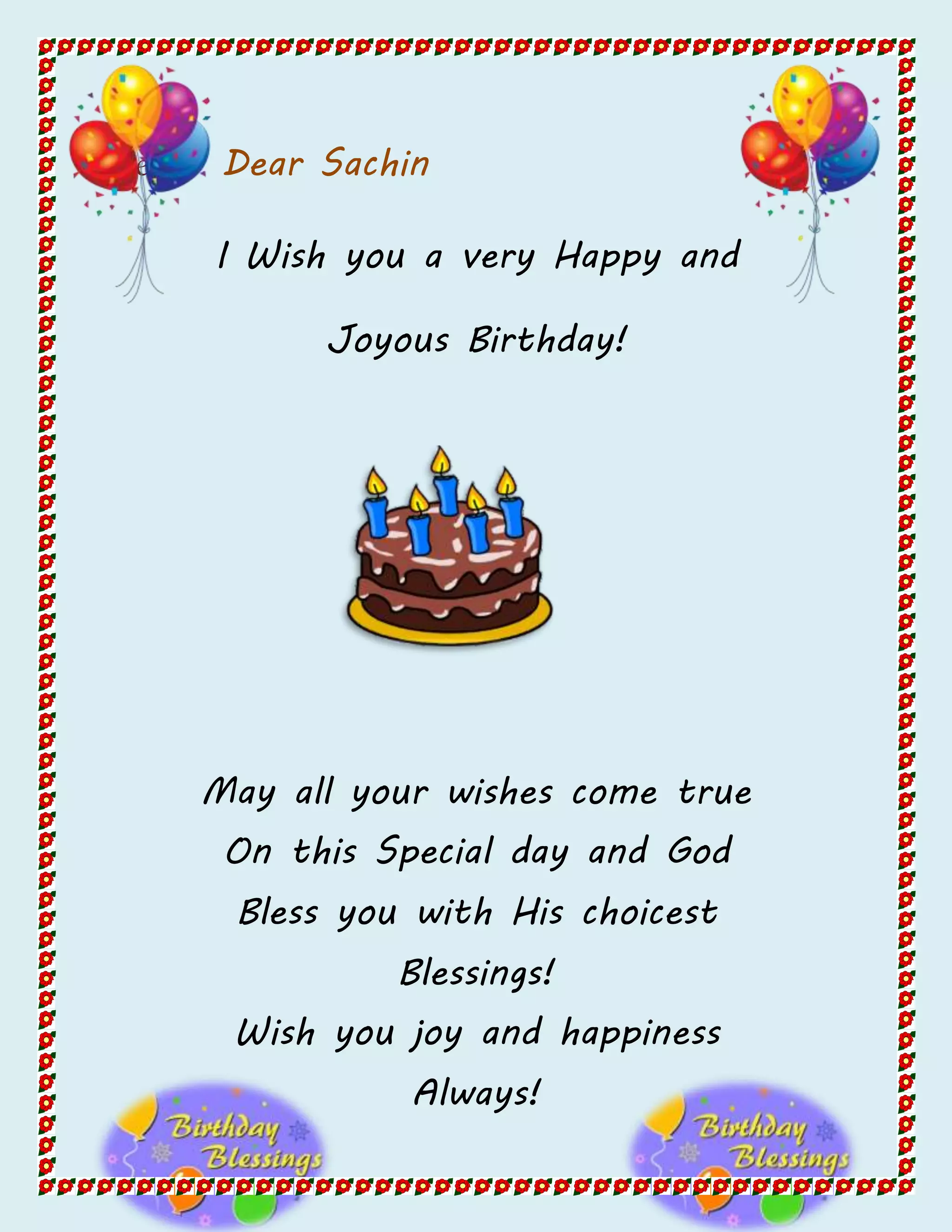 Happy birthday card | DOCX