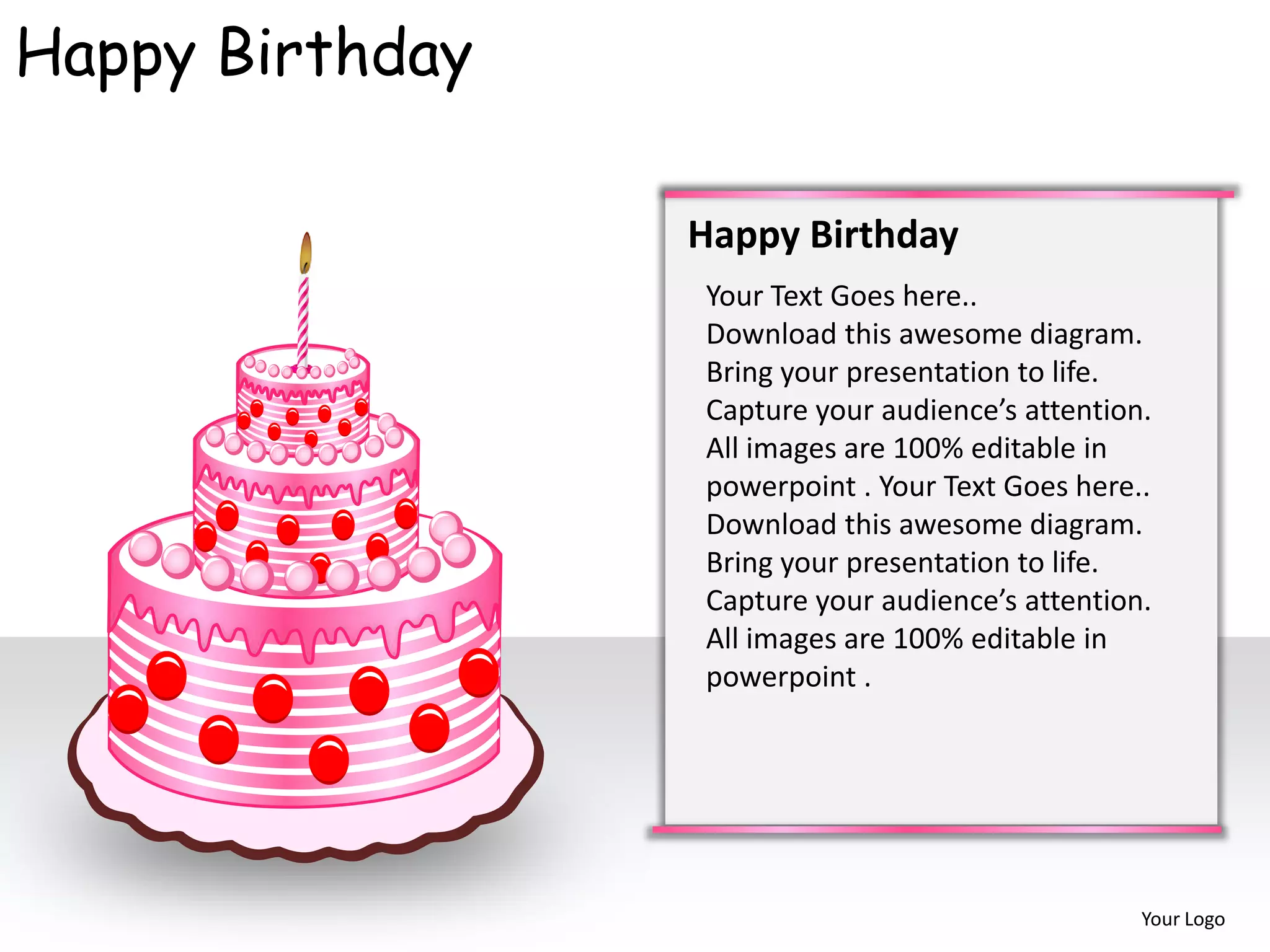 Happy birthday celebrations cake candles powerpoint presentation ...