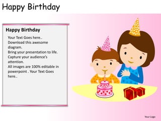 Happy birthday celebrations cake candles powerpoint presentation ...