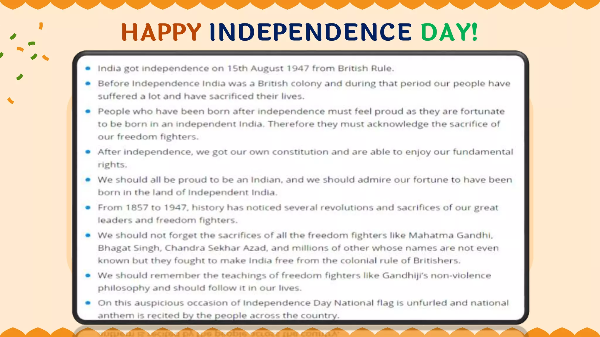 Happy Independence day { PPT } | PPTX