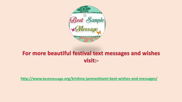 Beautiful Happy Janmashtami Text Messages & Wishes | PPTX