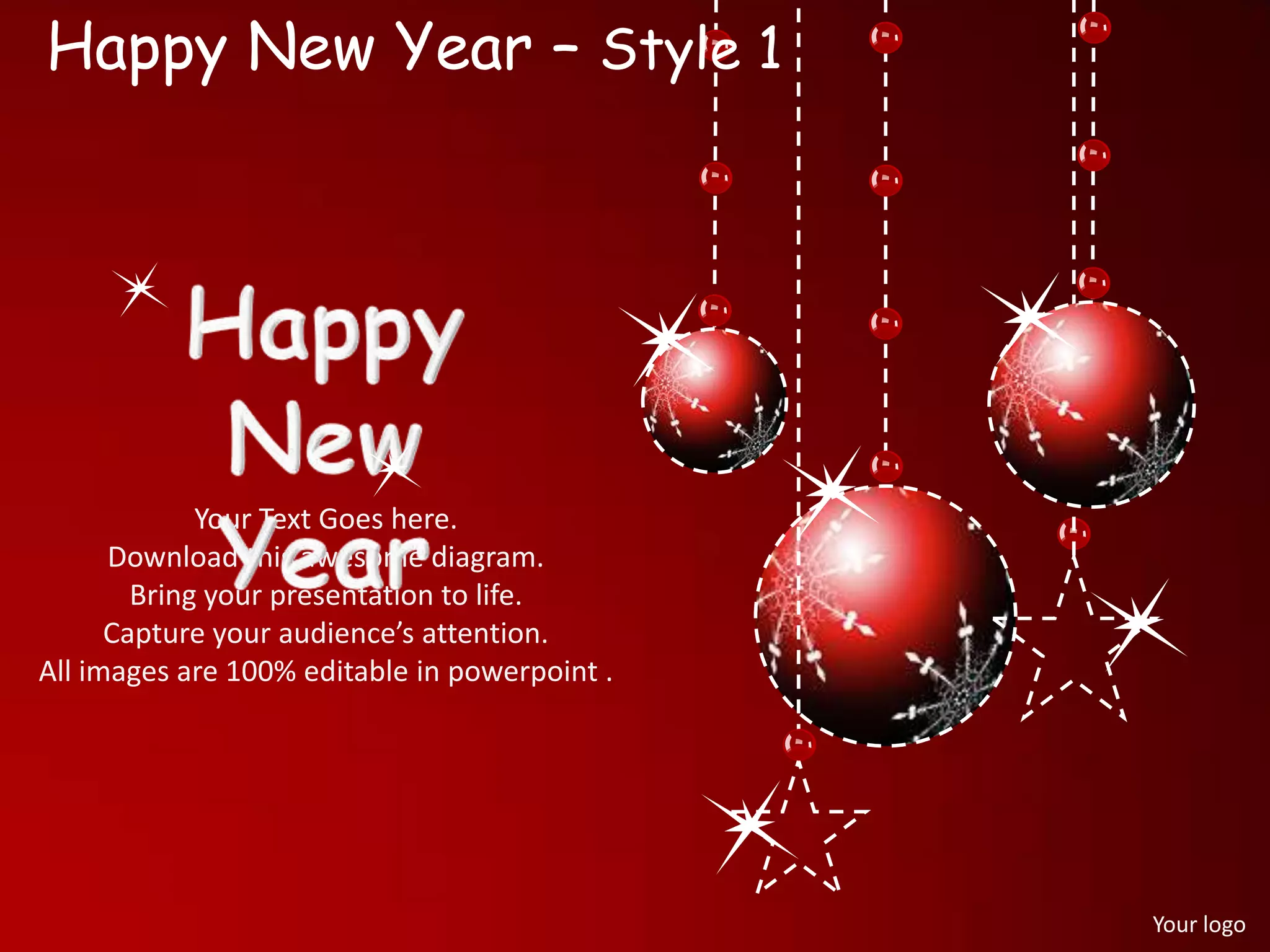 Happy new year celebration style 1 powerpoint templates | PPTX