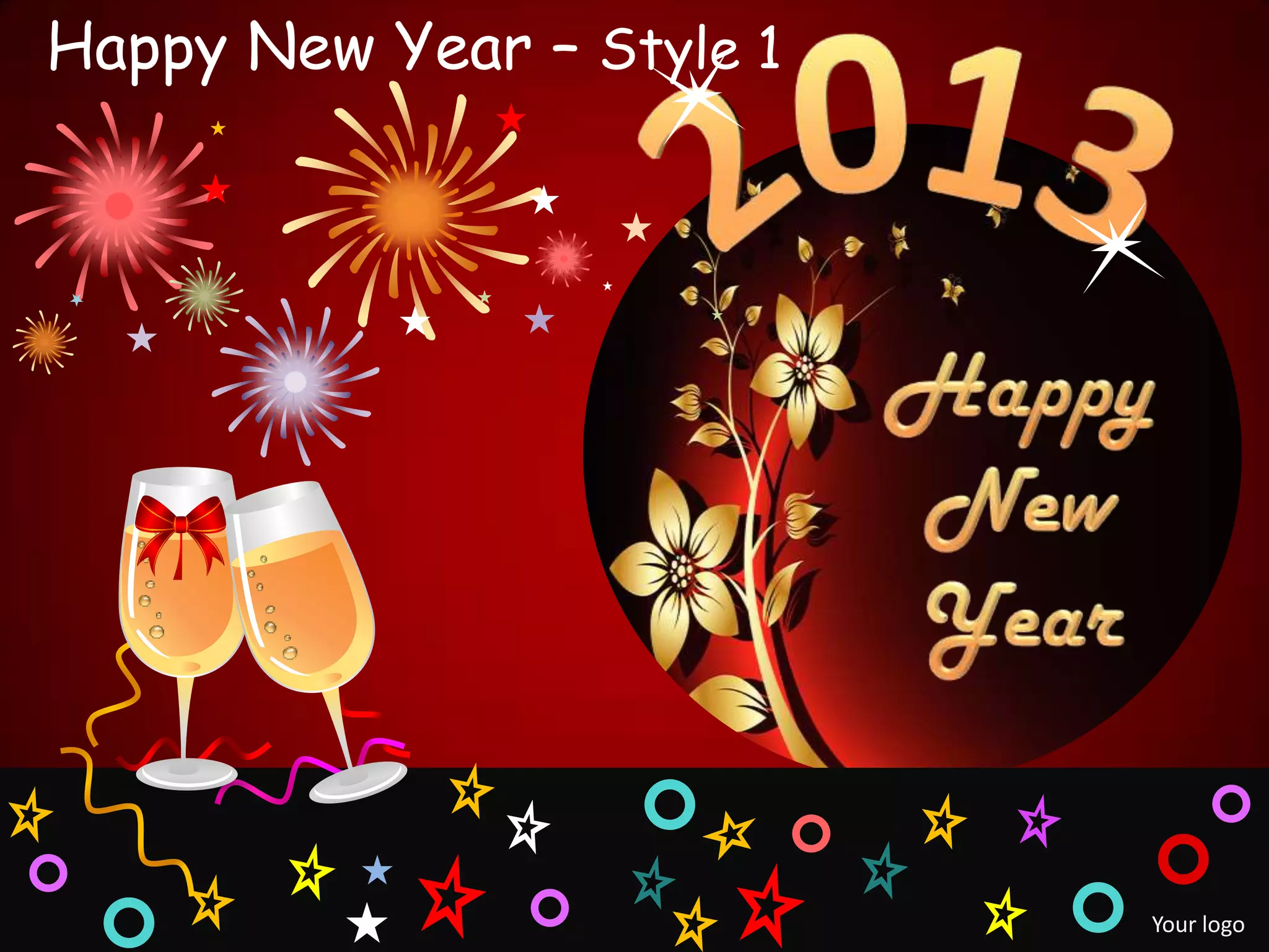 Happy new year celebration style 1 powerpoint templates | PPTX