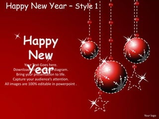 Happy new year celebration style 1 powerpoint templates | PPT