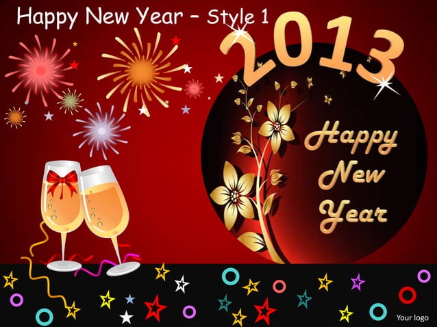 Happy new year celebration style 1 powerpoint templates | PPT