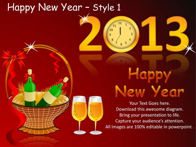 Happy new year celebration style 1 powerpoint templates | PPT