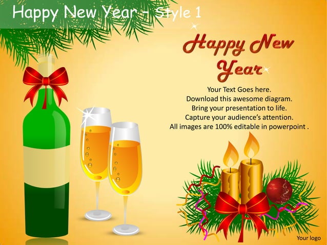 Happy new year celebration style 1 powerpoint templates | PPT