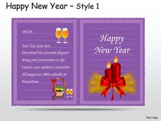 Happy new year celebration style 1 powerpoint templates | PPTX