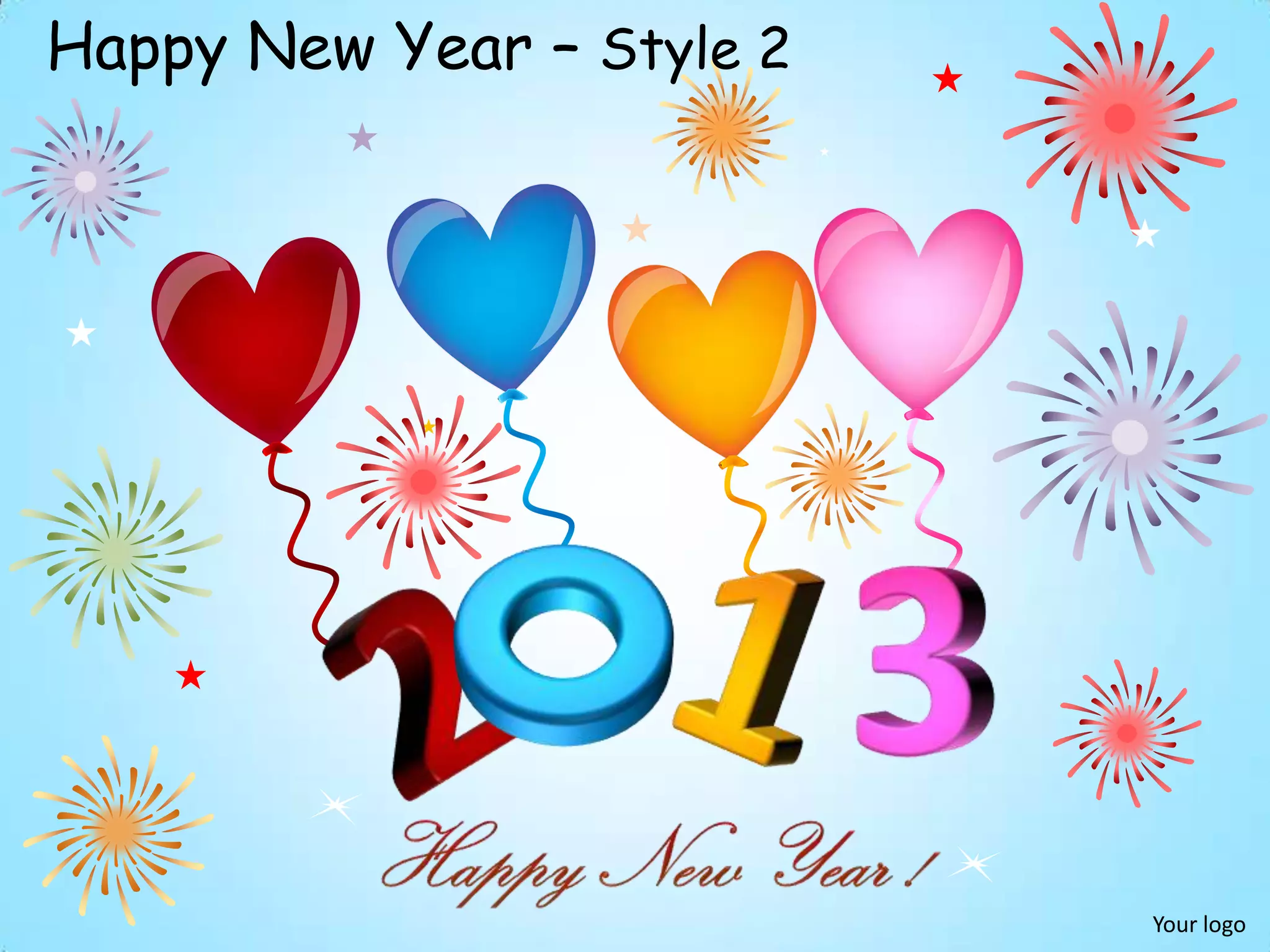 Happy new year celebration style 2 powerpoint templates | PPTX