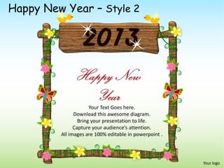 Happy new year celebration style 2 powerpoint templates | PPTX