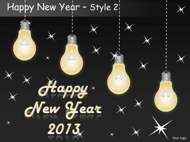 Happy new year celebration style 2 powerpoint templates | PPT