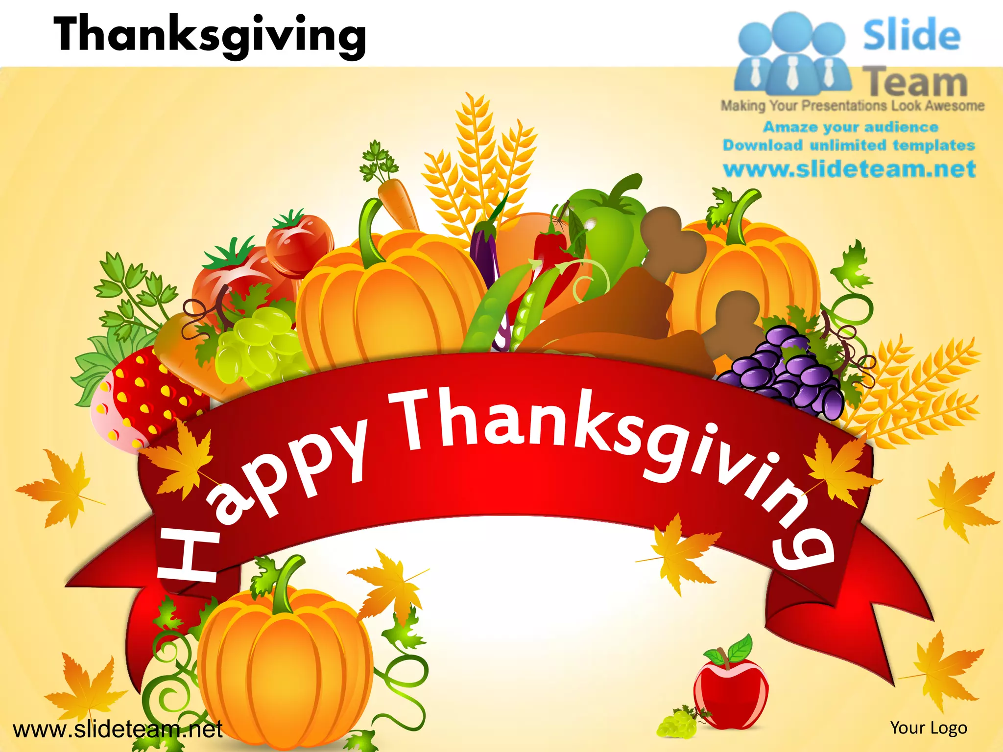 Happy thanksgiving turkey celebrations powerpoint templates. | PPT
