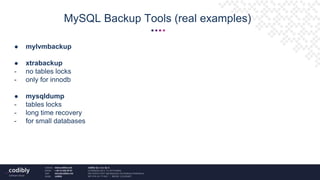 High Availability Redundancy vs Backup vs Archiving Databases | PPT