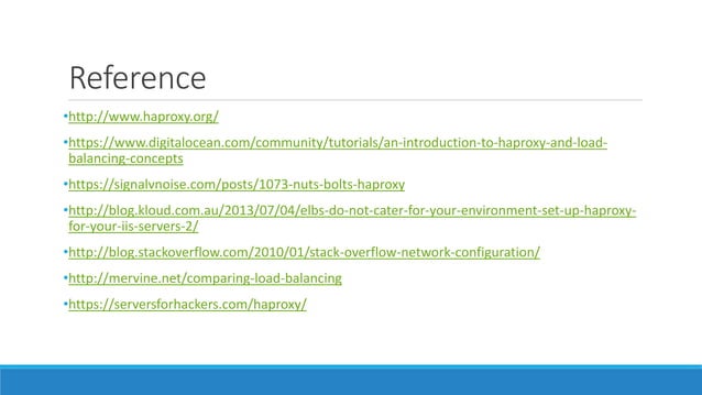 HAProxy | PPTX | Web Hosting | Internet