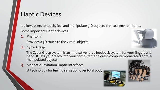 Haptic technology ppt | PPTX | Consumer Electronics | Technology & Computing