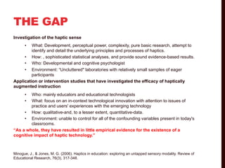 Haptic Feedback and Learning | PDF | Augmented Reality | Technology ...