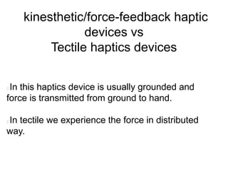 Haptics related to human sense | PPT