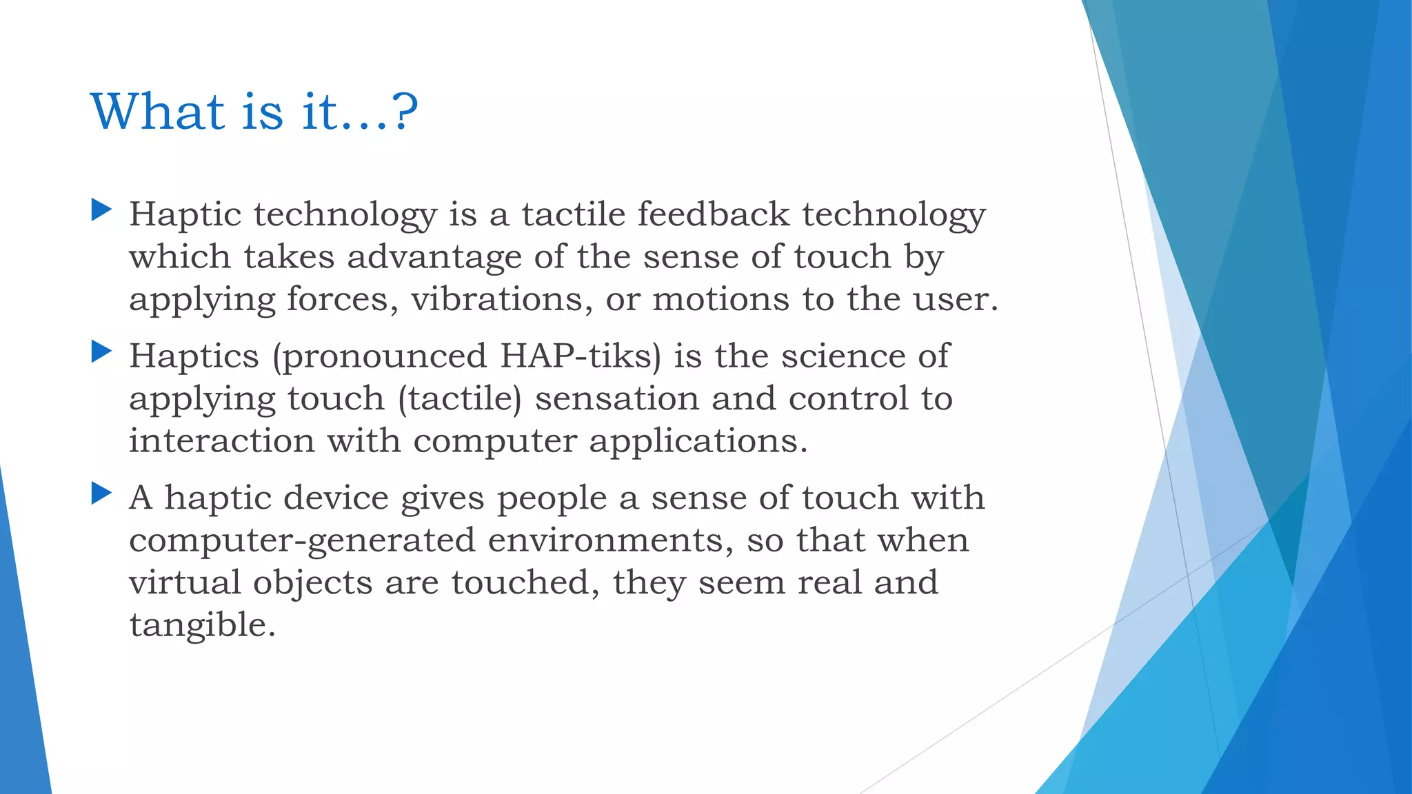 Haptics ppt | PPT