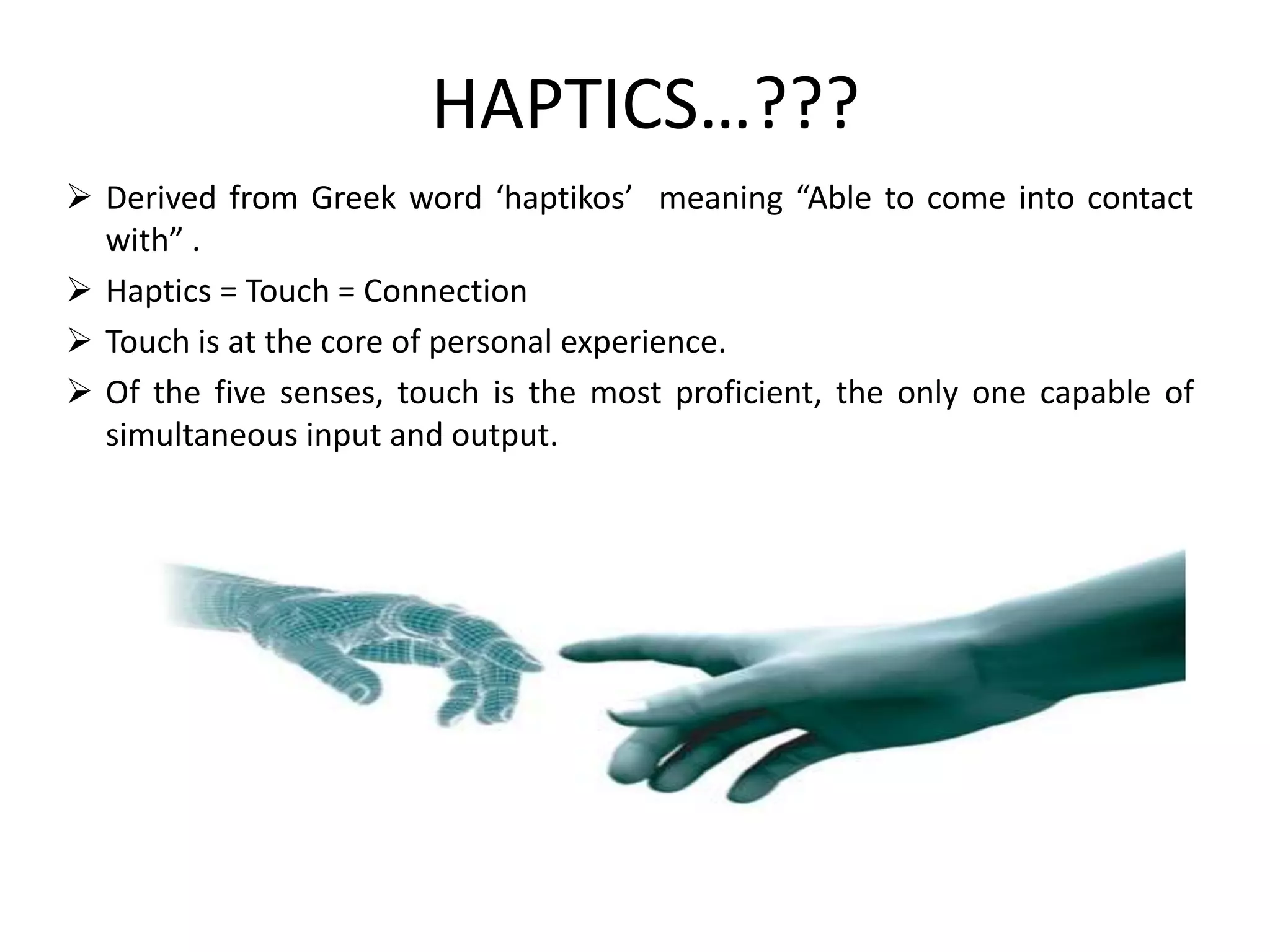 HAPTICS TECHNOLOGY | PPTX