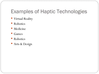 Haptic Technologies | PPT