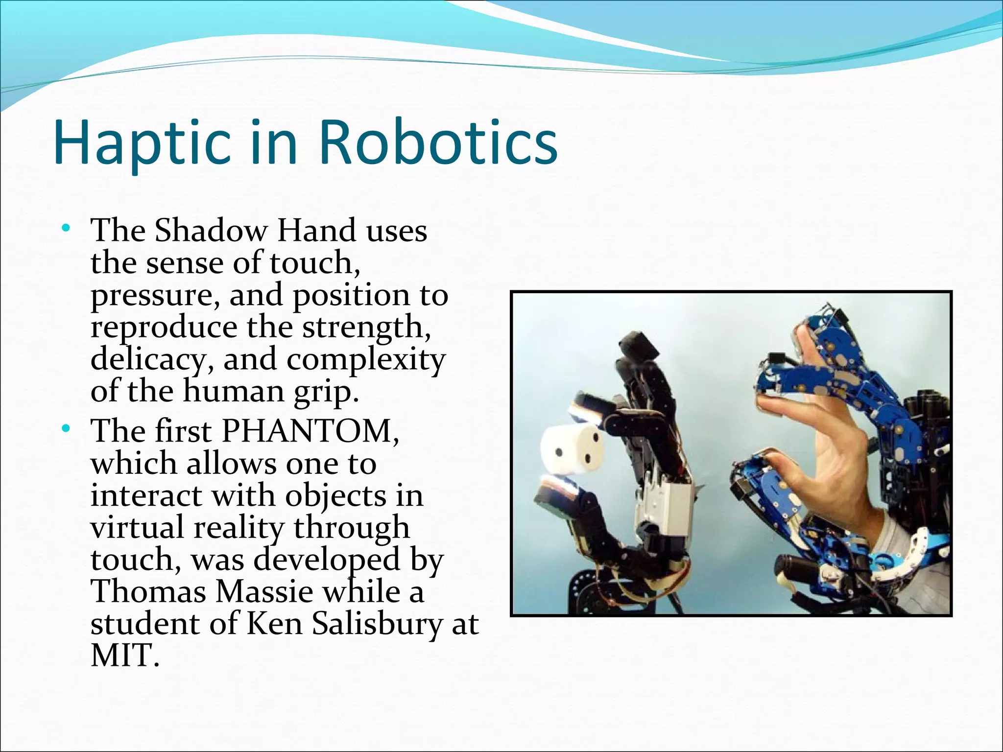 Haptic technology | PPT | Augmented Reality | Technology & Computing
