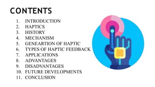 here we present a presentation on haptic technology | PPT