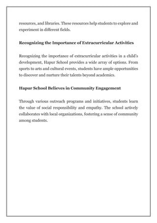 Hapur School Nurturing Mind, Shaping Futures.pdf | Professional School ...