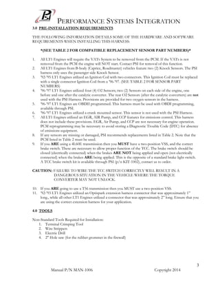 Har 1006 LT1 harness instructions | PDF