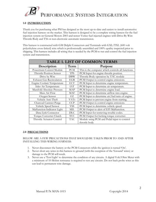 Har 1015 Vortec DBW Wiring Harness Instructions and Manual | PDF | Auto ...