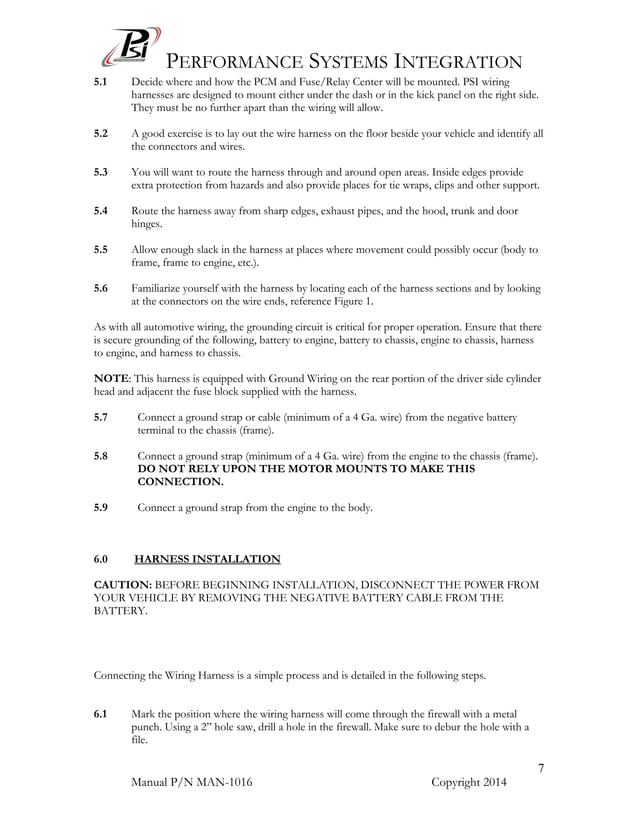 Har 1016 LS1 DBW Wiring Harness Manual and Instructions | PDF