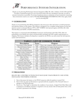 Har 1018 vortec harness instructions 8 | PDF