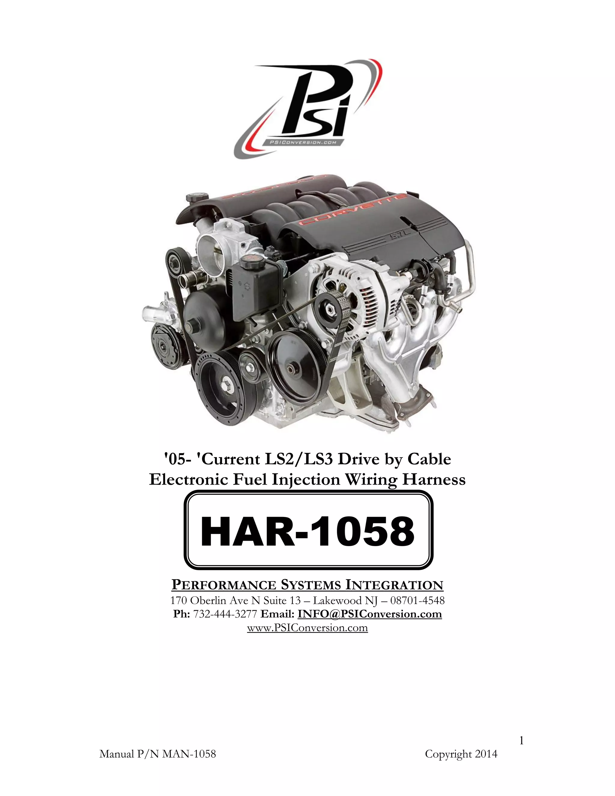 Manual: 2005 and Newer - LS2 LS3 Drive By EFI Wiring Harness | PDF