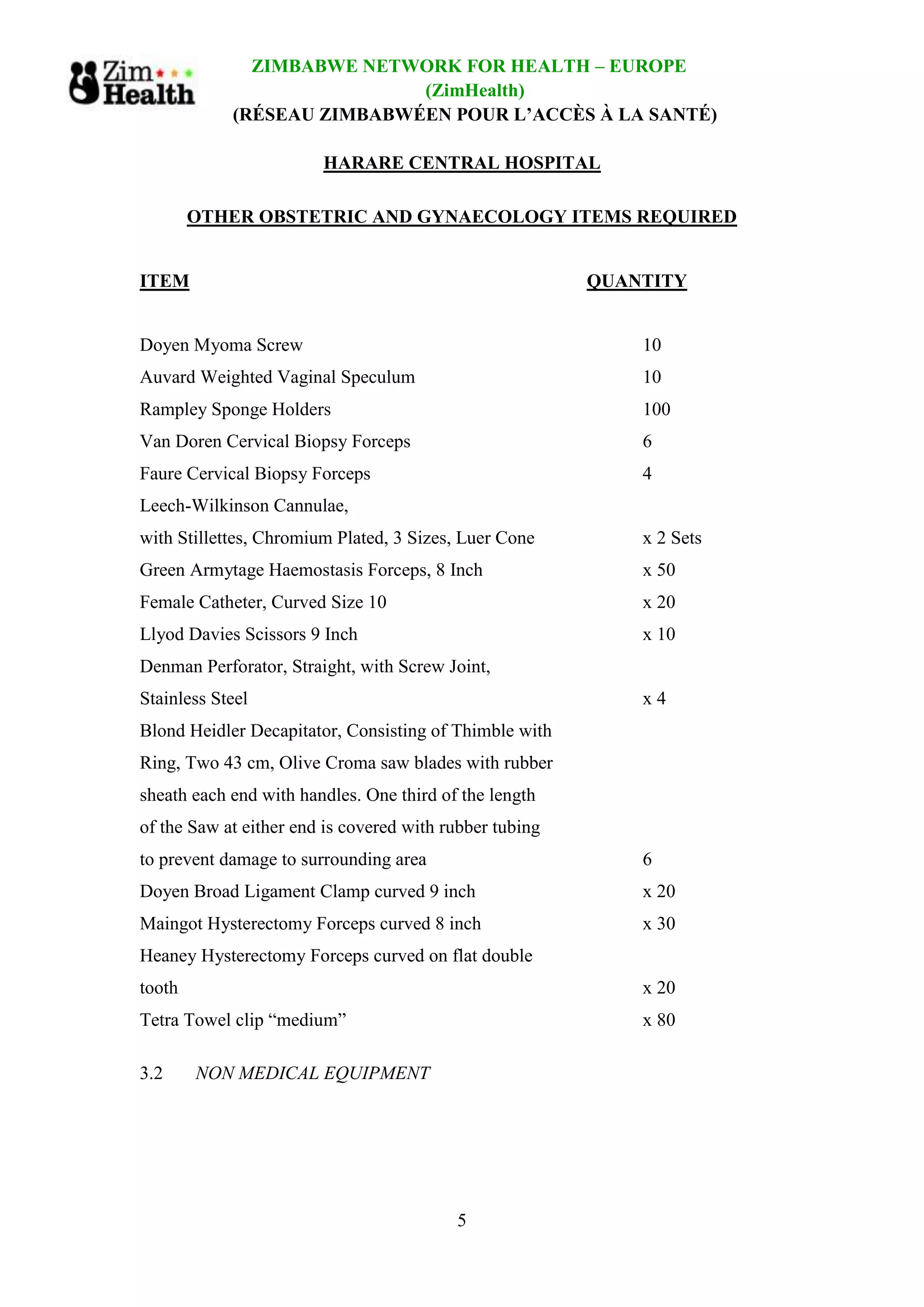 Harare hospital clinic profile | PDF