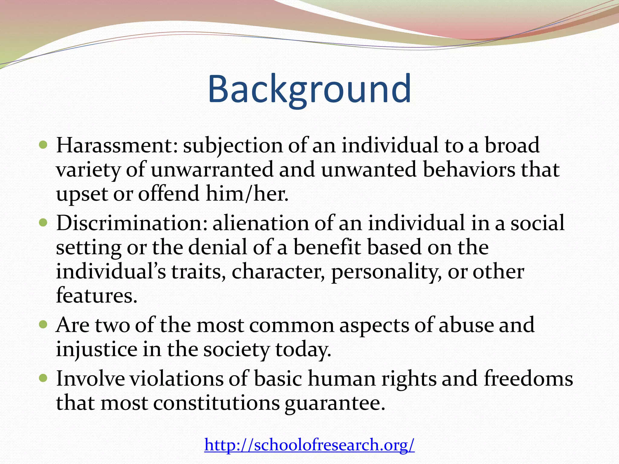 Harassment and Discrimination | PPT