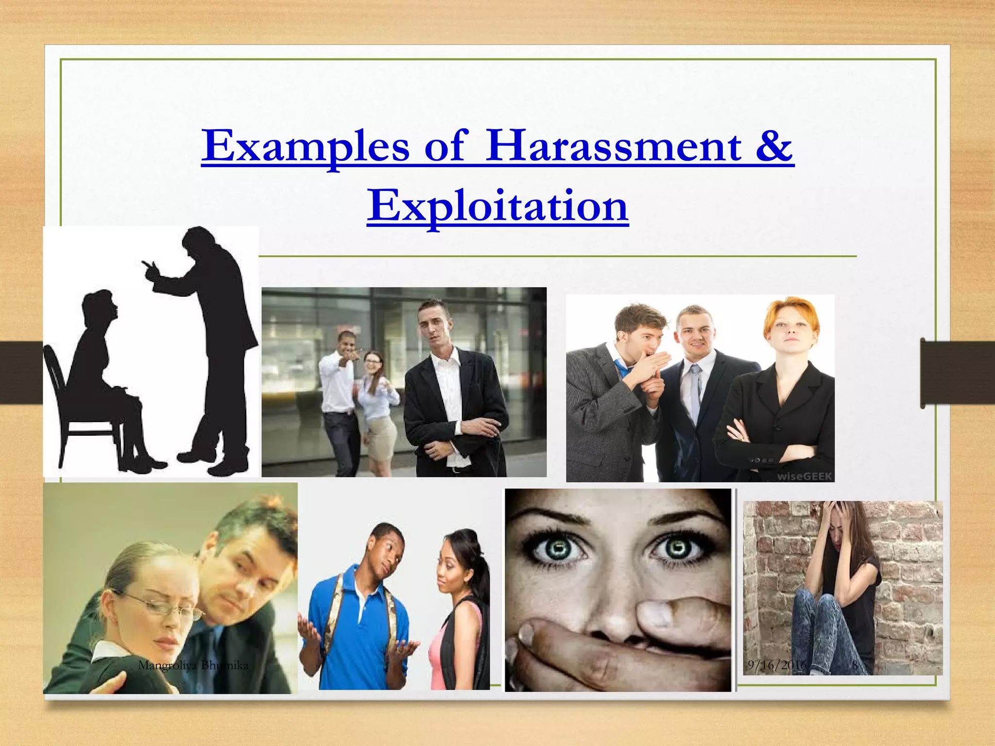 Harassment and exploitation of workplace.bhumika | PPT