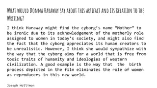 Haraway's cyborg manifesto | PPTX