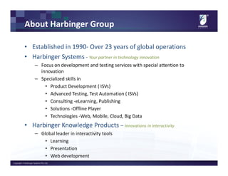 Harbinger systems-corporate-presentation-2013-v1 | PDF