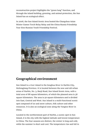 Harbin sun island scenic area | PDF