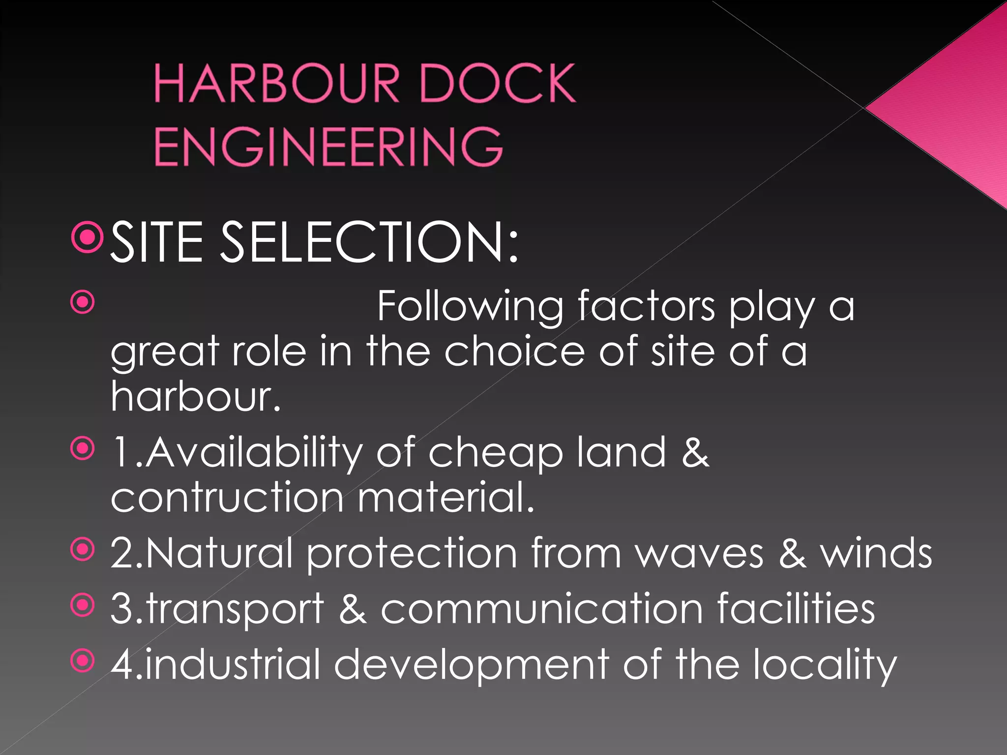harbor types and site selection | PDF