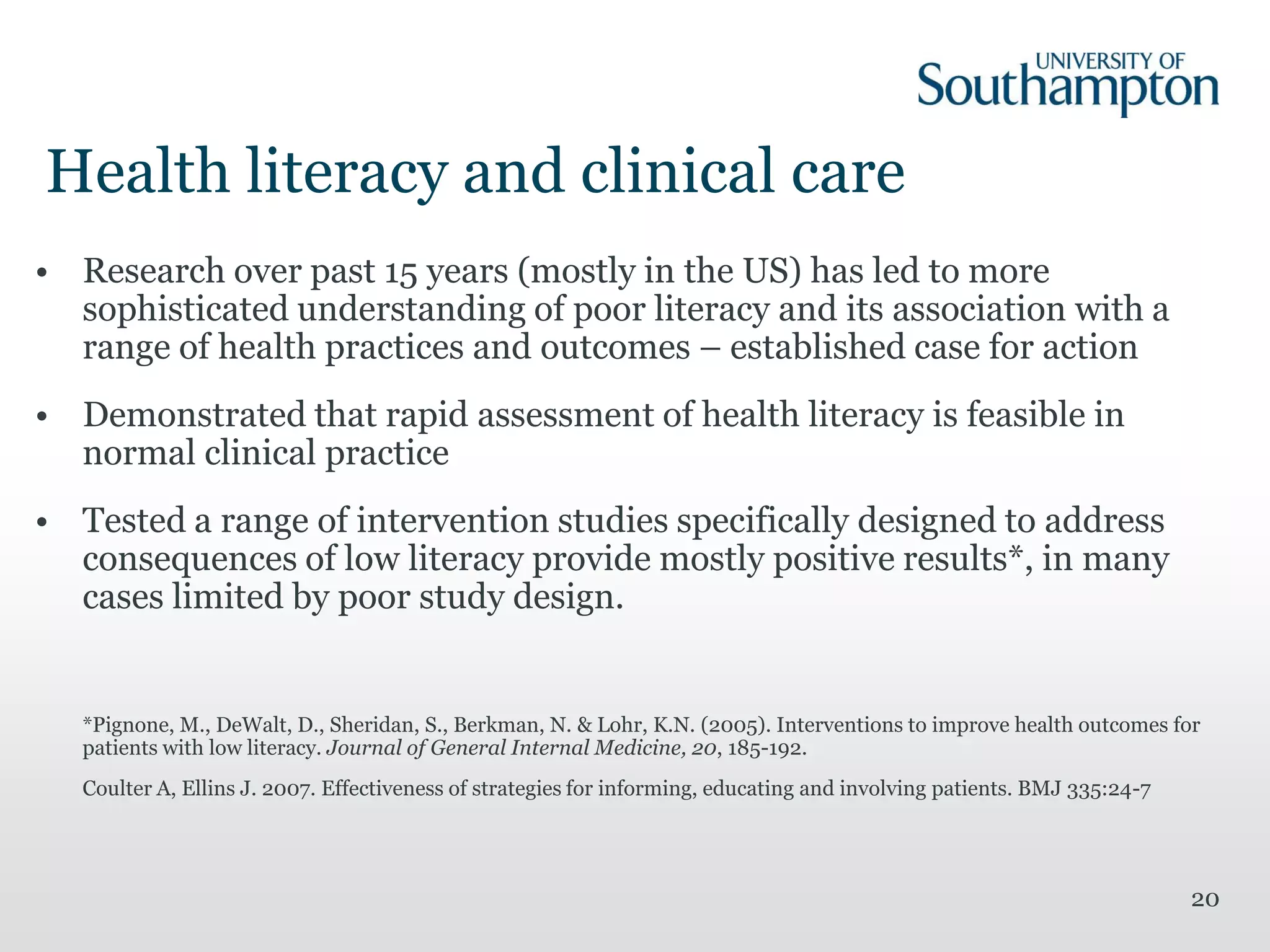 Don Nutbeam | The evolving concept of health literacy | PDF
