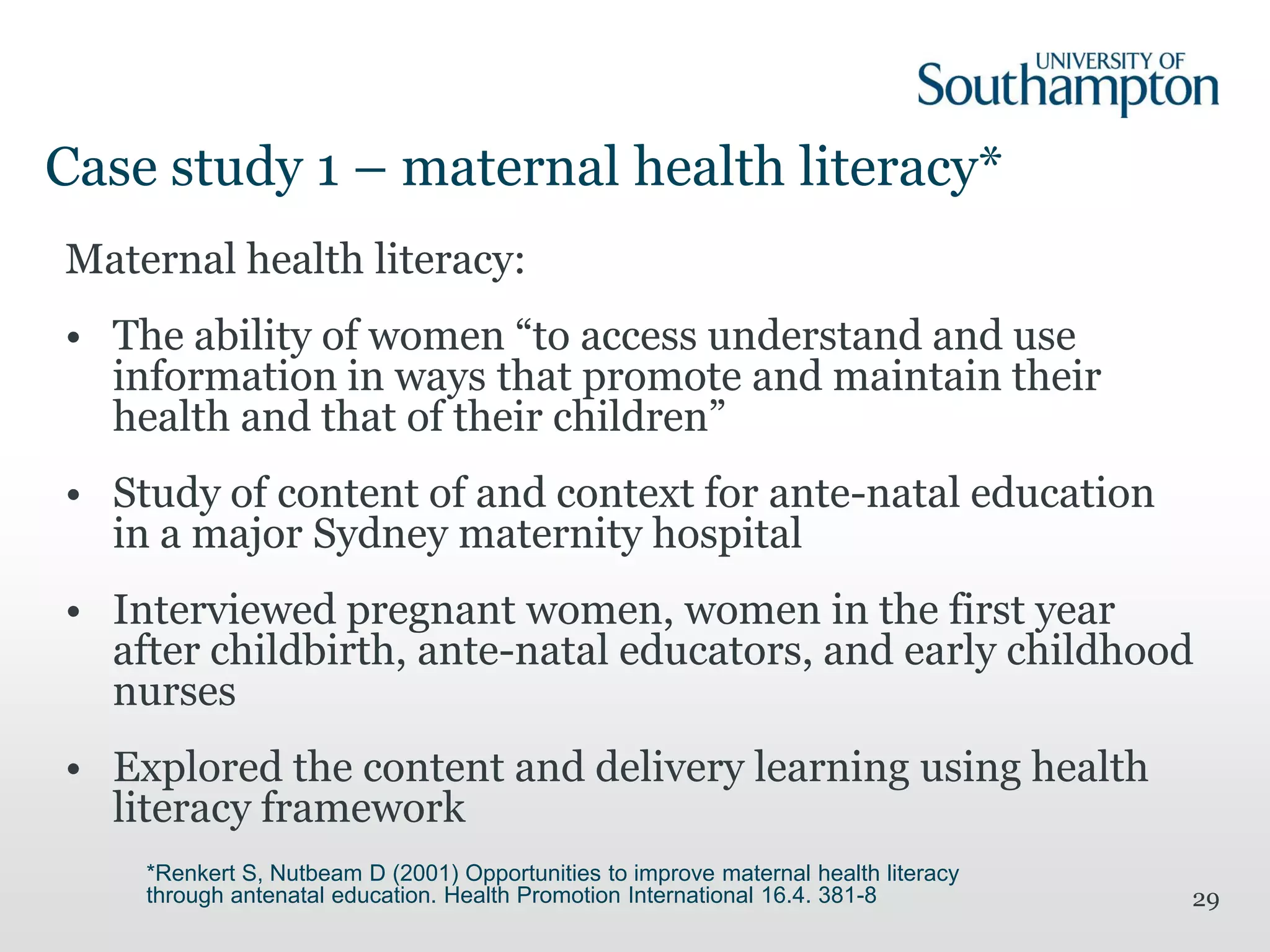 Don Nutbeam | The evolving concept of health literacy | PDF