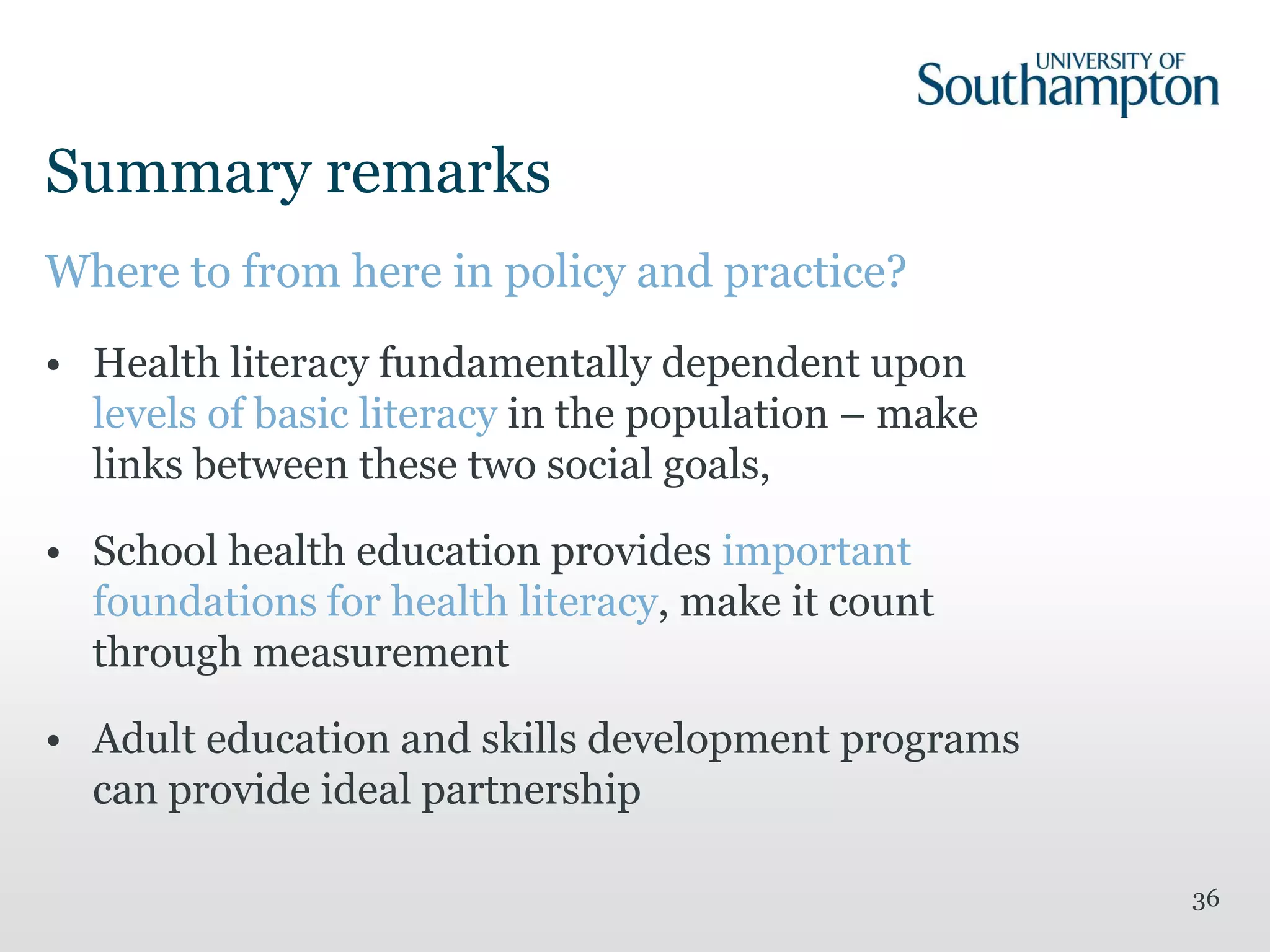 Don Nutbeam | The evolving concept of health literacy | PDF