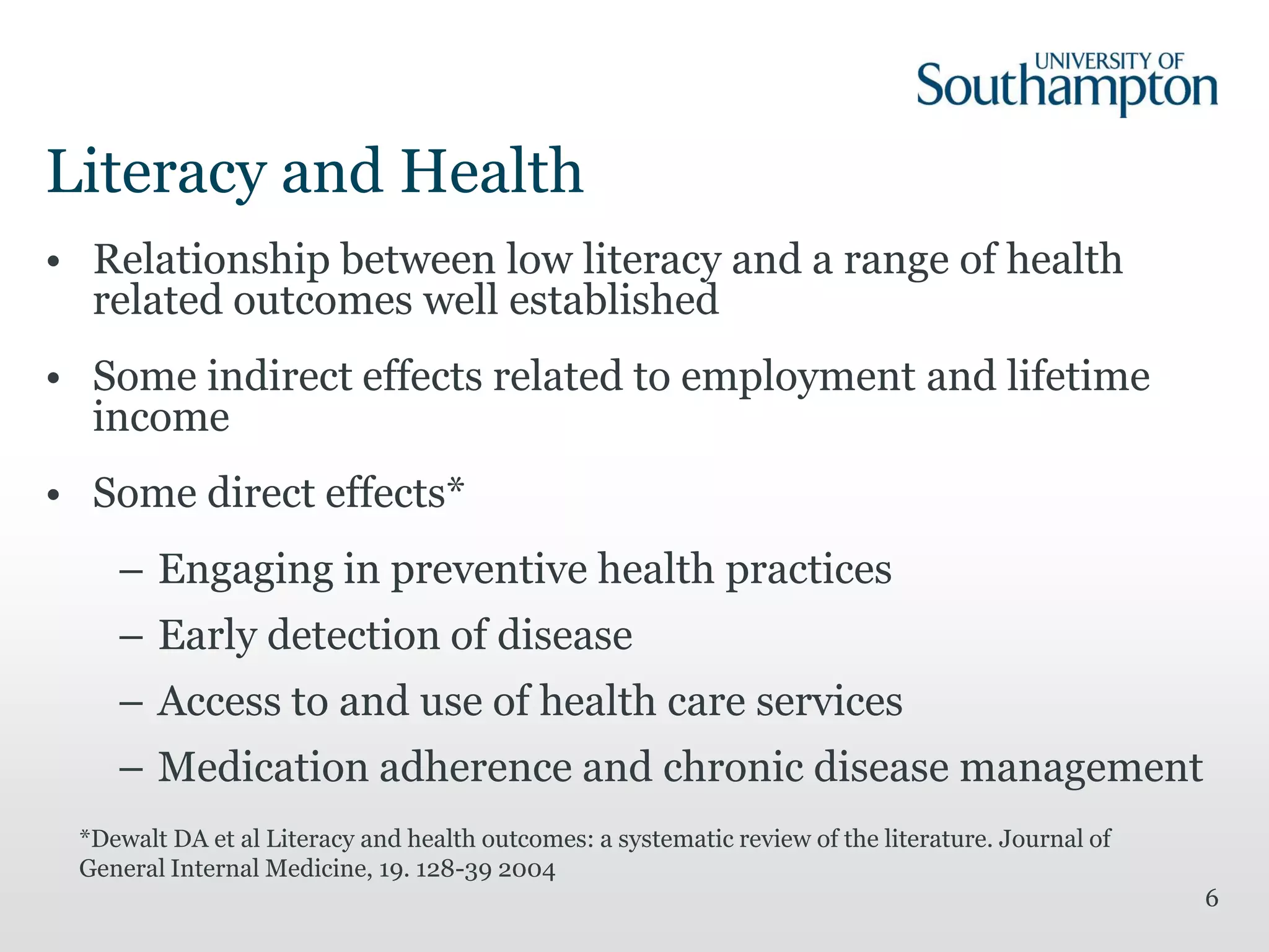 Don Nutbeam | The evolving concept of health literacy | PDF