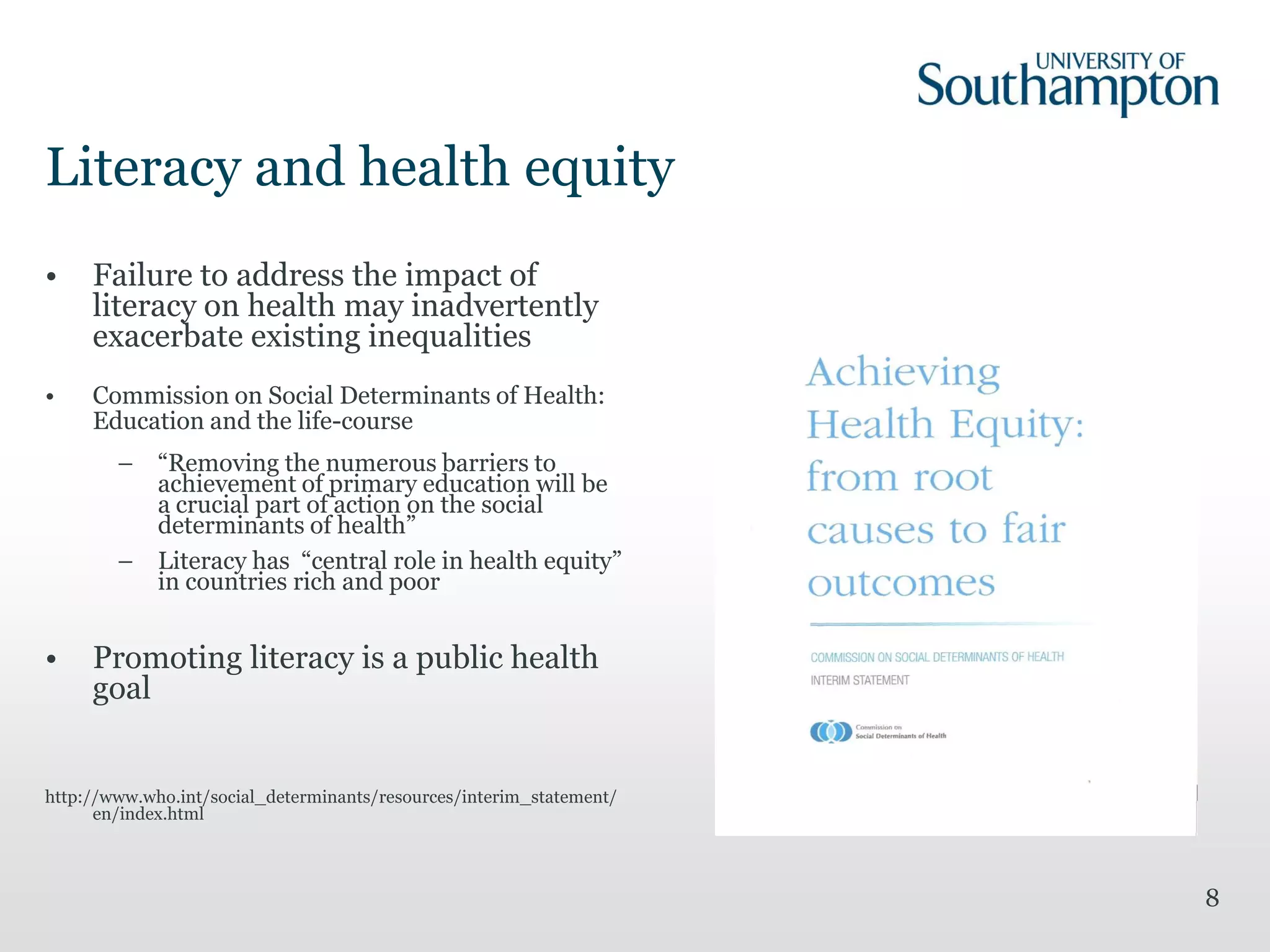 Don Nutbeam | The evolving concept of health literacy | PDF