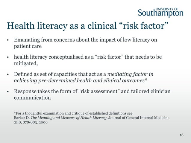 Don Nutbeam | The evolving concept of health literacy | PDF