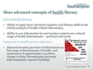 Don Nutbeam | The evolving concept of health literacy | PDF