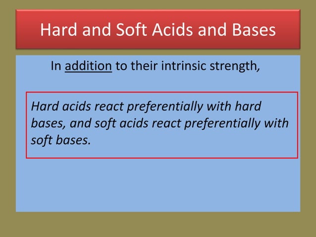 Hard soft acid-base theory | PPTX | Chemistry | Science