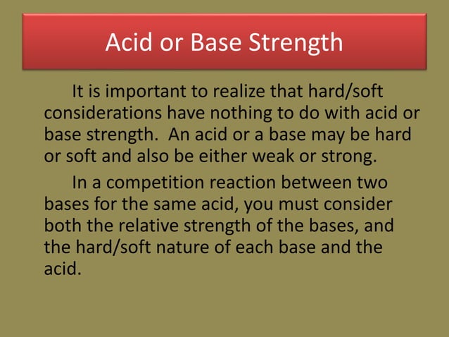 Hard soft acid-base theory | PPTX | Chemistry | Science