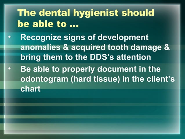 Hard Tissue Charting | PPT | Dental Health | Diseases and Conditions